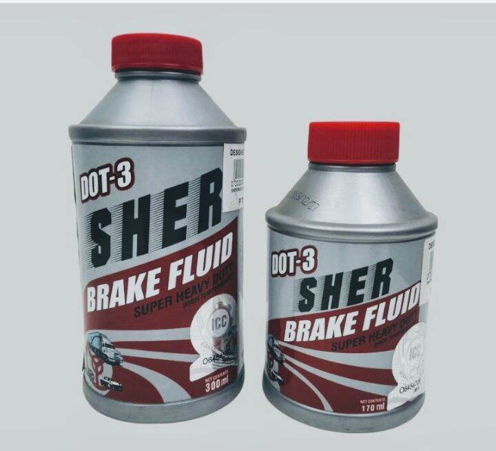 SHER DOT-3 SUPER HEAVY DUTY HIGH TEMPERATURE BRAKE FLUID 300ML, 900ML ...
