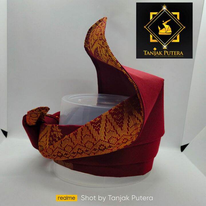 Tanjak Songket Bunga Tabur Maroon Dewasa | Lazada