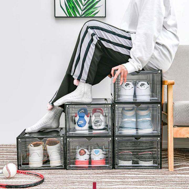 Magnetic Kotak Sepatu Transparan Tebal Akrilik Premium Shoe Box ...