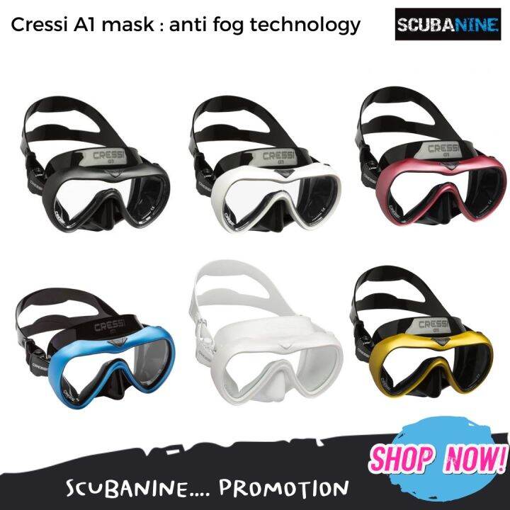 [ผ่อน 0%]Cressi A1 mask หน้ากากดำน้ำลึก แบรนด์อิตาลี ตัวเลนส์ป้องกัน ...