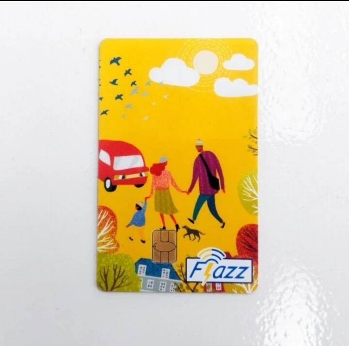 Kartu flazz gen 2 motif wifi kuning saldo nol bisa NFC | Lazada Indonesia