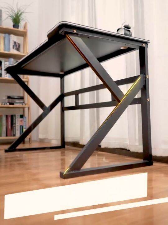 QUANU 120/140cm Gaming Table Black Office Computer Desk Home Student ...