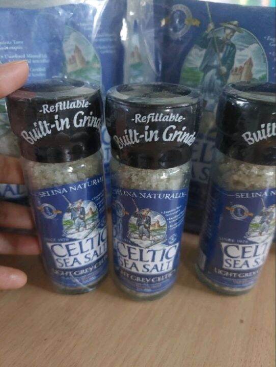 Selina Naturally Celtic Sea Salt, 3 oz | Light Grey Coarse | with Built ...
