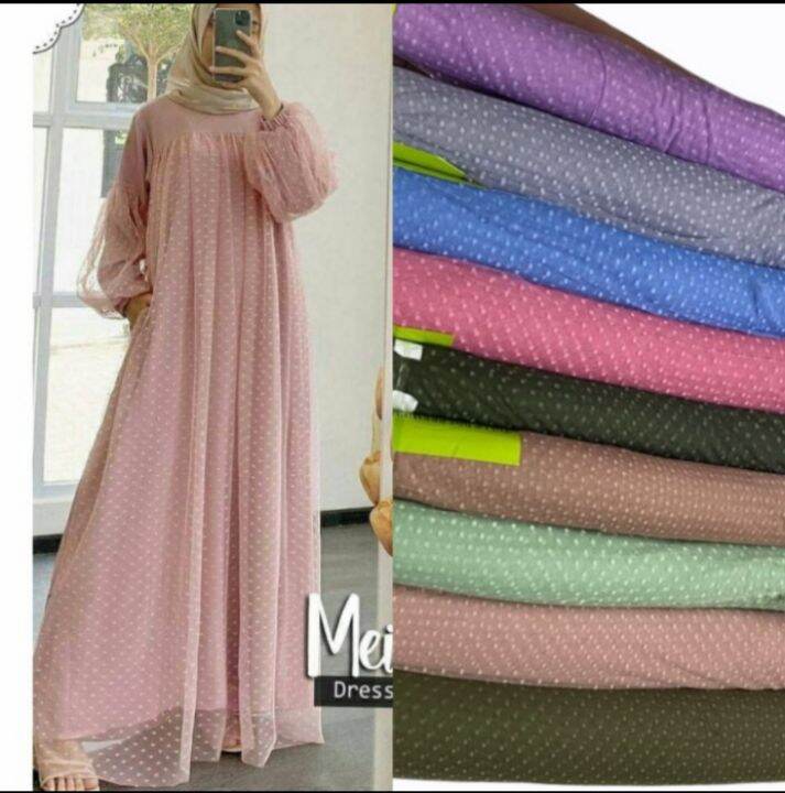 kain tile polos polkadot,kain tile dot,tulle polkadot,bahan kebaya ...