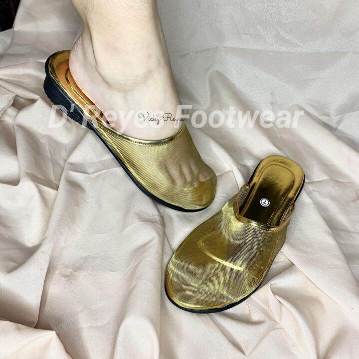 Nanay Mila's Half Shoe Net Design 1 inch wedge | Lazada PH