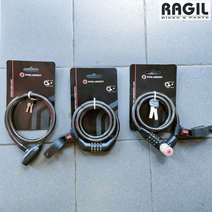 KUNCI SPIRAL POLYGON GEMBOK SEPEDA ANGKA NOMOR KUNCI KOMBINASI AMMO ...