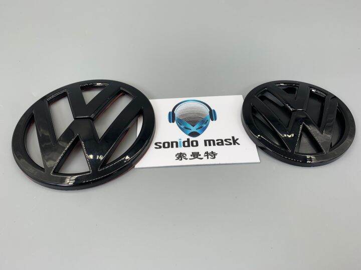 volkswagen scirocco 2015-2016 2017 facelift gross black badge emblem logo front grille emblem ...
