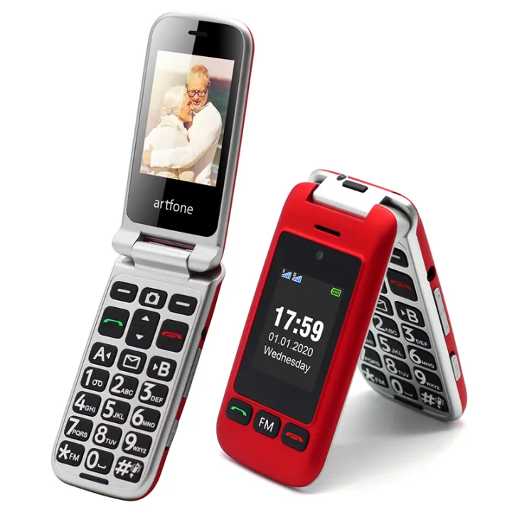 artfone C10-Red 2G Big Button long standby Flip senior phone | Lazada