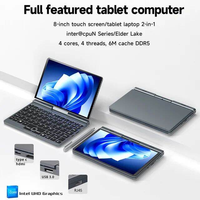 Laptop Mini 2023 Intel Alder Lake N100 12th 8 Inci 12/128Gb Win 11 Pro ...