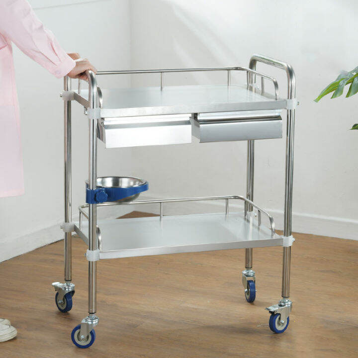 stainless steel medical trolley cart wheels multifunction beauty spa ...