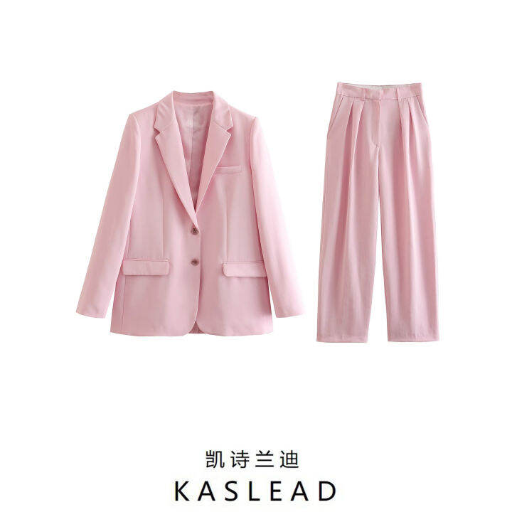 Kaslead ชุดผู้หญิงแบบใหม่เสื้อคลุมชุดสูทแขนยาวทรงตรงสไตล์ยุโรปอเมริกา ...