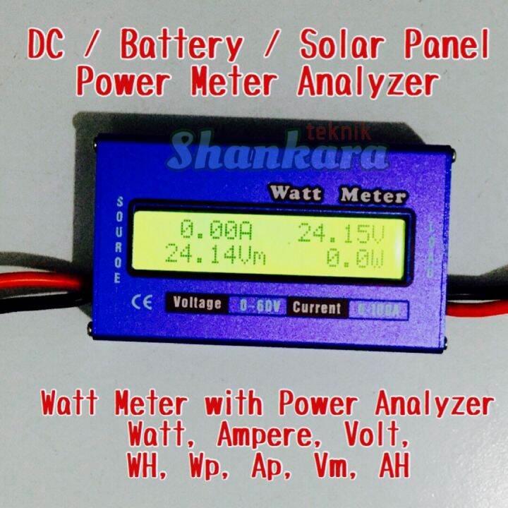 DC 60V 100A Digital KWH Watt Ampere Volt meter Battery Solar ACCU Aki ...