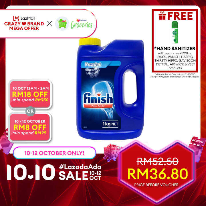 Finish Automatic Dishwasher Cleaning Powder (1kg) | Lazada