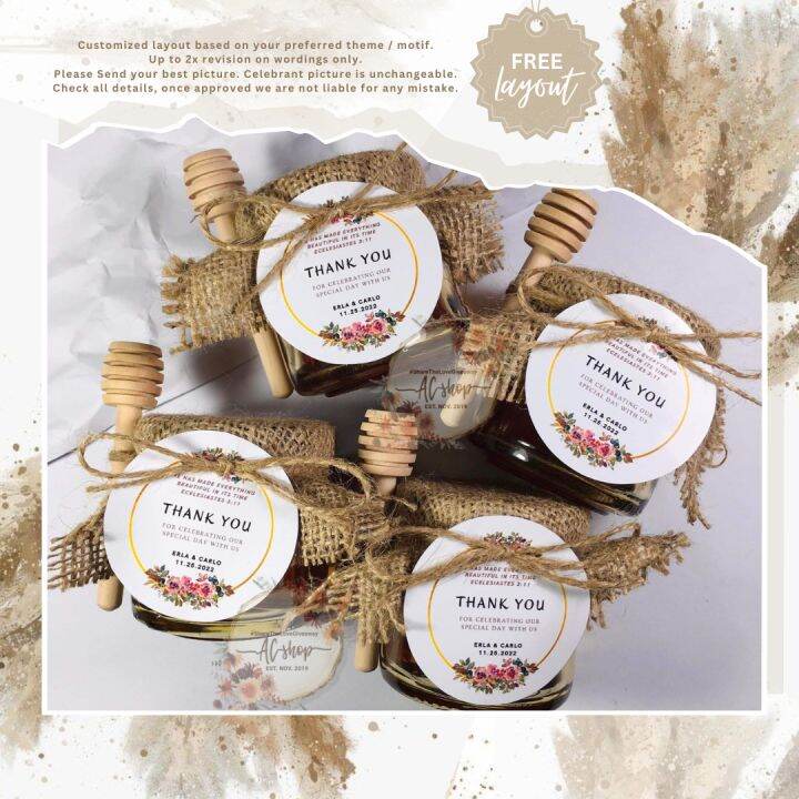 COD Rustic Minimalist | 120ml with Dipper Pure Honey Wedding Birthday ...