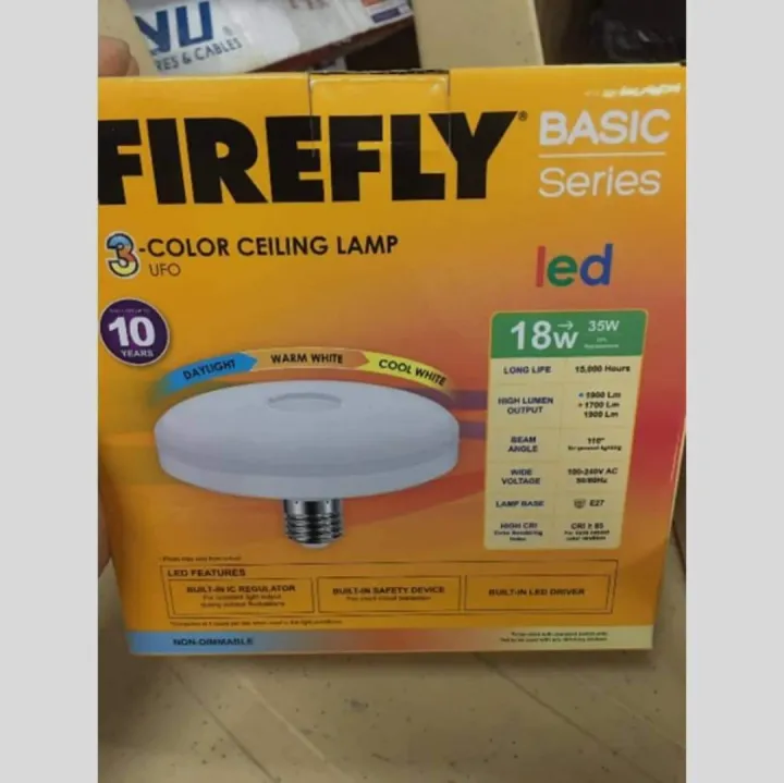 firefly 3/tri color led UFO ceiling lamp ; 18w and 15w | Lazada PH