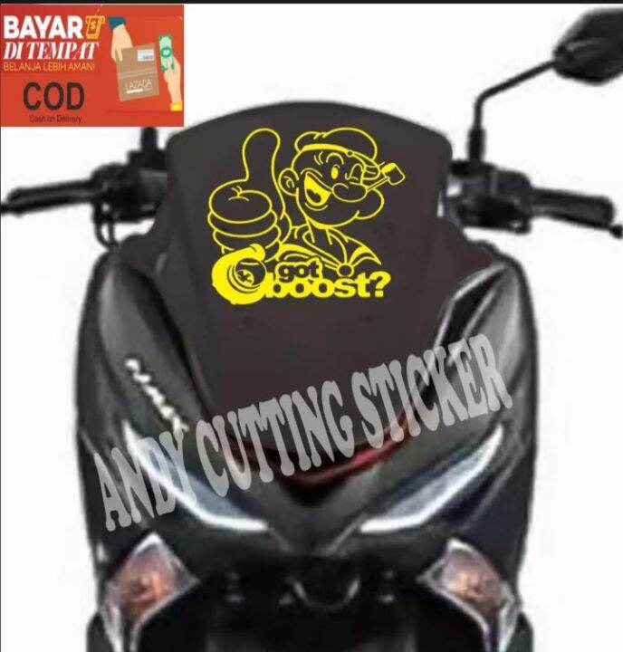 stiker animasi POPEYE untuk VISOR MOTOR cutting sticker kece bisa COD ...