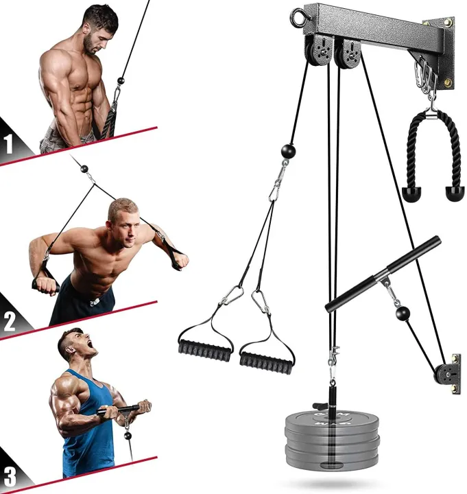Cable Pulley System Gym, LAT Pull Down Machine Cable Pulley Attachment ...