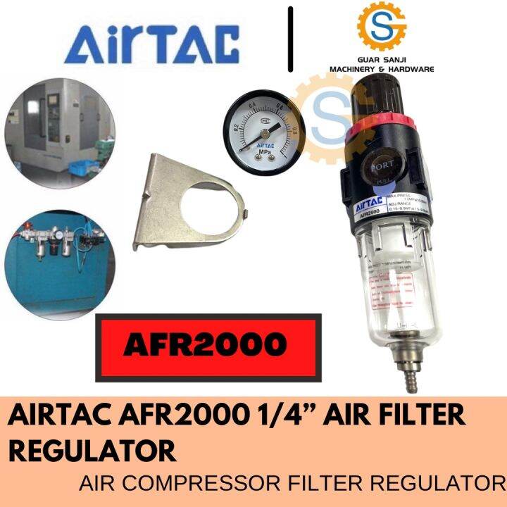AIRTAC AFR2000 1/4” PNEUMATIC AIR FILTER REGULATOR WATER SEPERATOR ...