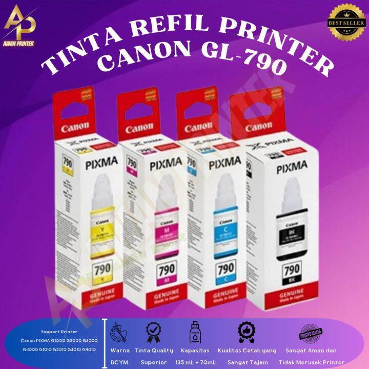 Tinta Canon Gl-790 Tinta Printer G1010 G2010 G3010 G4010 Original ...