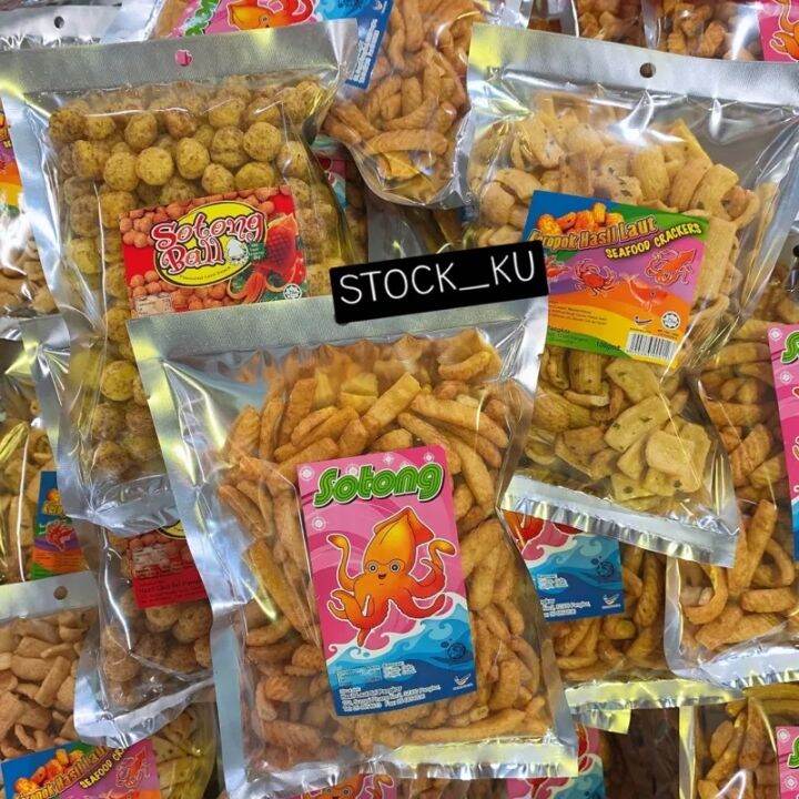 Pangkor Food Crackers Sotong Ball Seafood Crackers 80g per pack Crispy ...