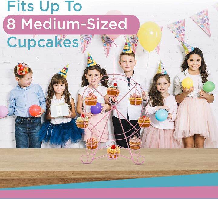 Chrome 5 Basket Ferris Wheel Rack Fancy Party Cupcake Dessert Display ...