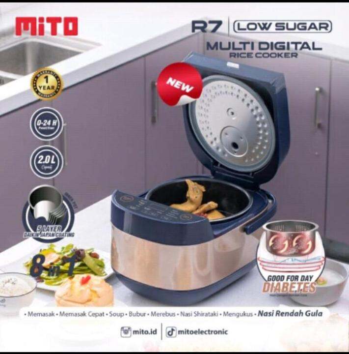 MITO MULTIDIGITAL RICE COOKER R7 LOW SUGAR 8 IN 1 - GARANSI RESMI MITO ...