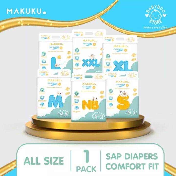 MAKUKU SAP DIAPERS COMFORT FIT M28/L26 | Lazada Indonesia