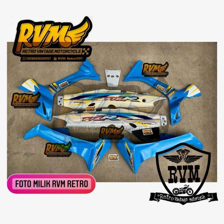 cover body full body halus yamaha fiz r edisi Limited Edition biru laut ...