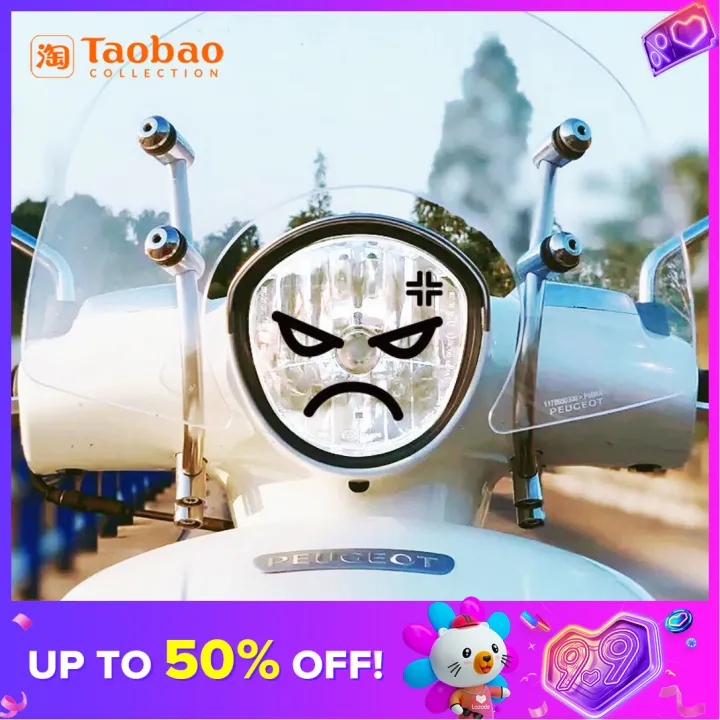 Electric Motorcycle Headlight Sticker Jialing Coco Smiling Face Sticker ...