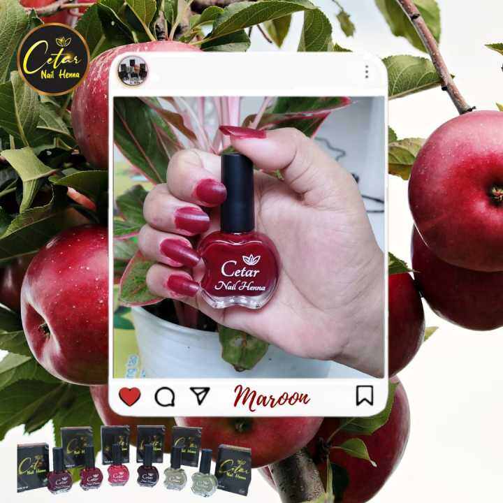 CETAR NAIL HENNA halal sah sholat awet Tuffah nail henna hena inai kuku ...