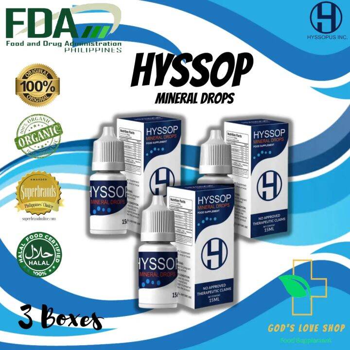 3 BOTTLES HYSSOP MINERAL DROPS AUTHENTIC SOLD BY GODs LOVE SHOP | Lazada PH
