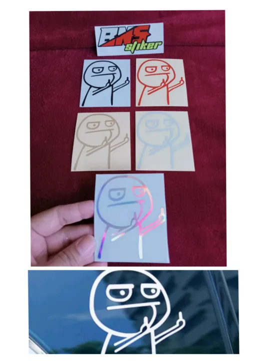 STIKER CUTTING MEME FUCEK MIDLE FINGER | Lazada Indonesia