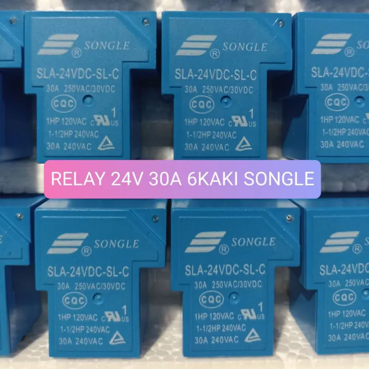RELAY 24V 30A SONGLE 6 KAKI RELAI 24 VOLT 30AMPERE 30 AMPERE 6PIN ...