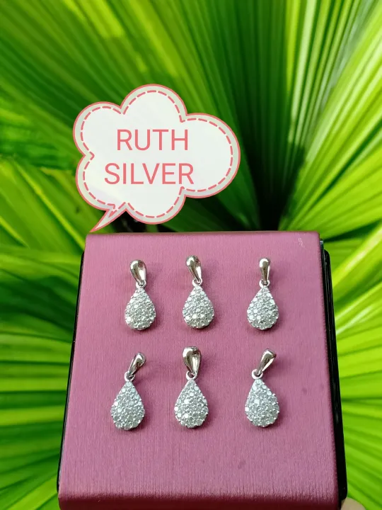 LIONTIN MODEL TETES AIR FULL PERMATA KILAU PUTIH SILVER PERAK ASLI 925 ...