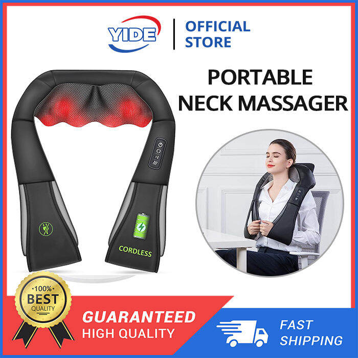 YIDE Cordless Wireless Neck Back Massager - Shiatsu Neck and Shoulder ...