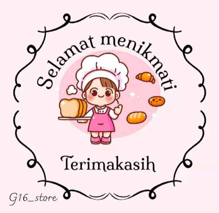 50 pcs(STICKER SELAMAT MENIKMATI CAKE) UKURAN 3,5CM, BENTUK BULAT ...