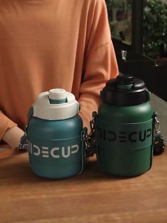 กระติกเก็บเย็น แก้วเก็บเย็น24ชม กระติกน้ำเก็บความเย็น1100ML 316สแตนเลส ปิดและป้องกันการรั่ว แก้ว ...