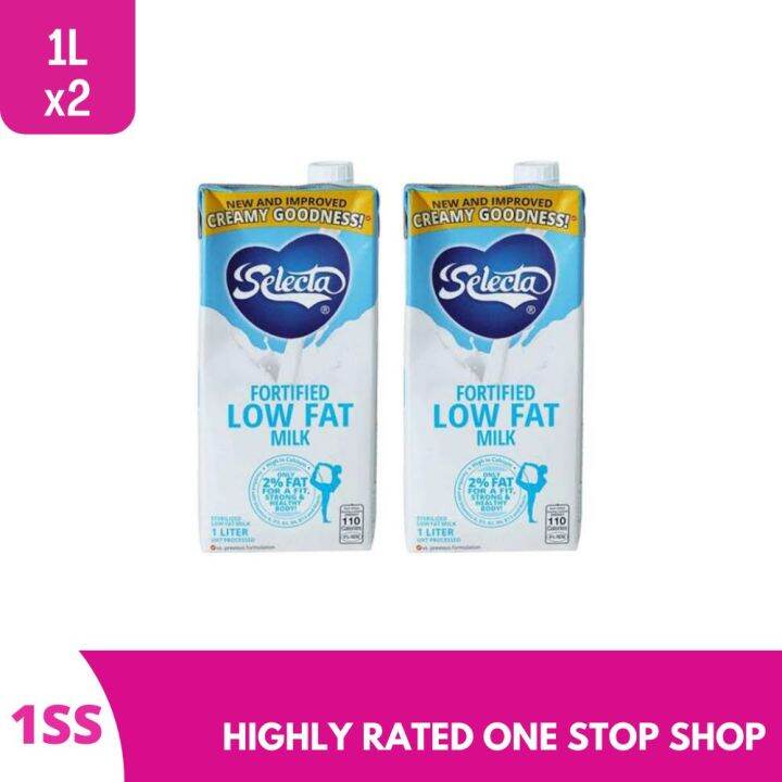 Selecta | Fortified Low Fat Milk 1L x2 | Lazada PH