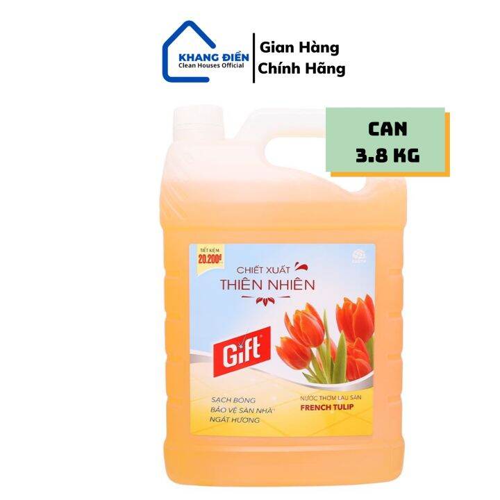 Nước lau nhà Gift hương tulip can 3.8kg- CAM KẾT CHÍNH HÃNG | Lazada.vn