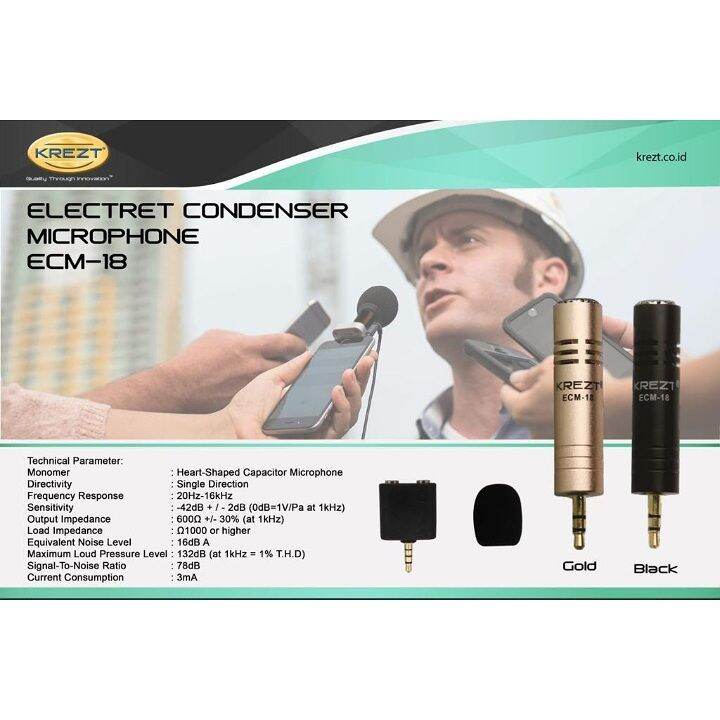 Mikrofone condenser KREZT ECM 18 Mic ecm18 | Lazada Indonesia