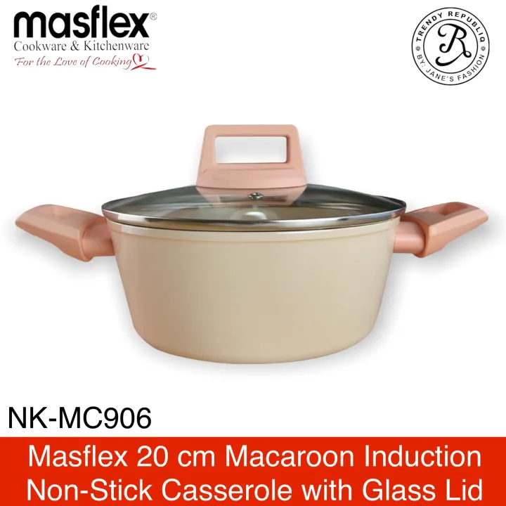 Masflex 20 cm Macaroon Forged Induction Non-Stick Cooking Casserole ...