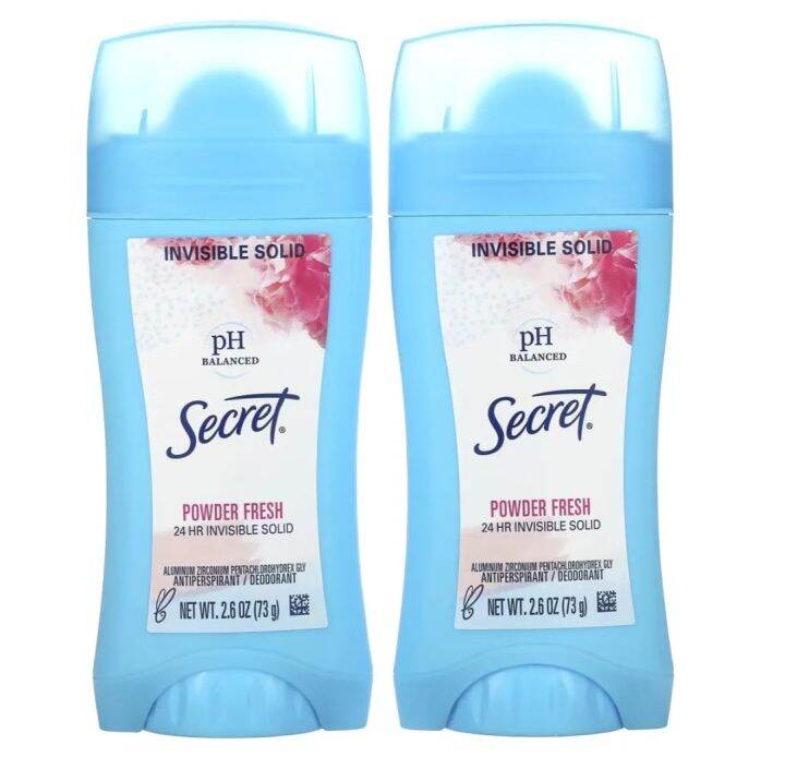 Secret,pH Balanced Antiperspirant /Deodorant Invisible Solid,POWDER ...
