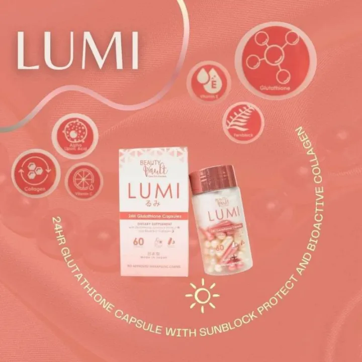 Lumi 24H Glutathione 60 Capsules with Oral Sunblock Technology by ...