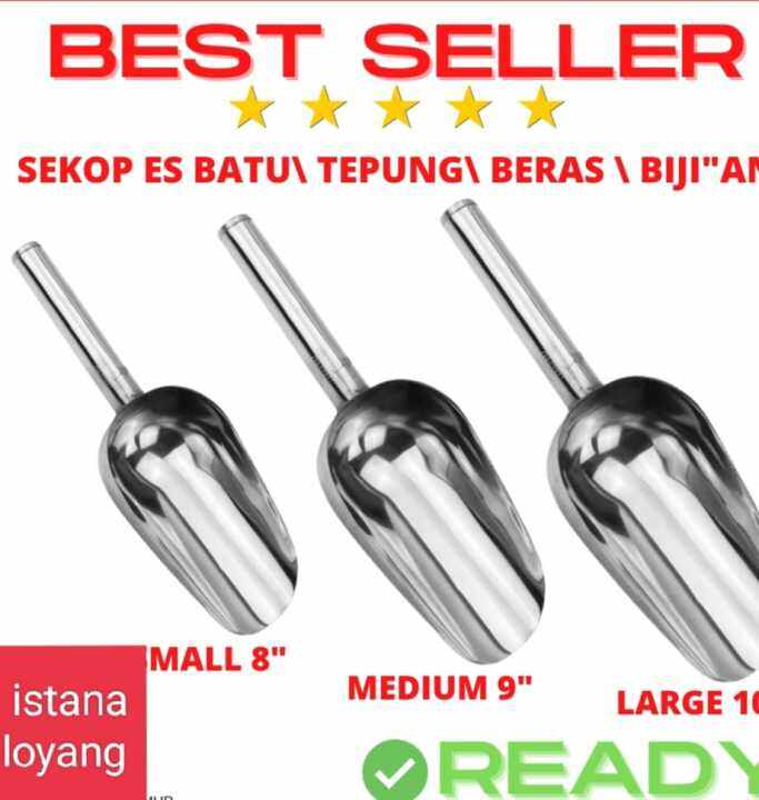 Sendok Es Batu Stainless Tebal Serok Es Skop Serokan Biji Kopi Dan ...