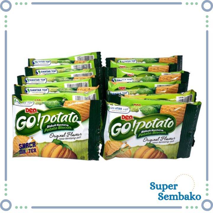 SNACK BISKUIT KERIPIK KENTANG GO POTATO 10gr RENCENG ISI 20 BUNGKUS ...