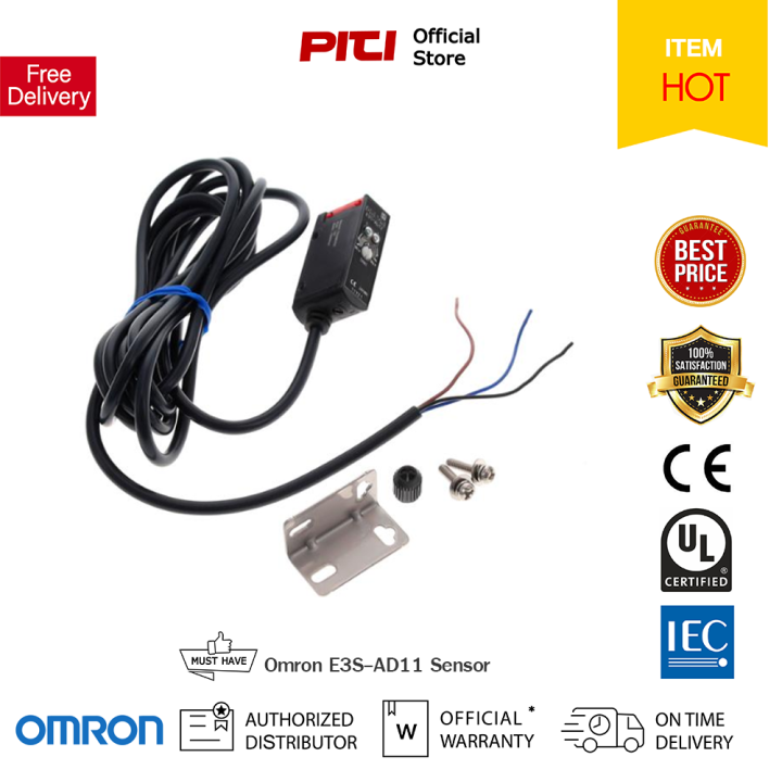 Omron E3S-AD11 Sensor Photoelectric แหล่งจ่ายไฟ 10-30VDC ติดตั้งในแนวนอน อุปกรณ์ตรวจจับวัตถุออม ...