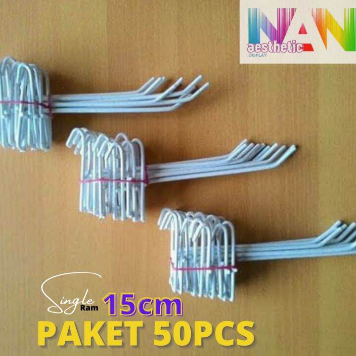 [NAN DISPLAY] (isi 50pcs) Single Ram 15cm cantolan kawat ram dinding ...