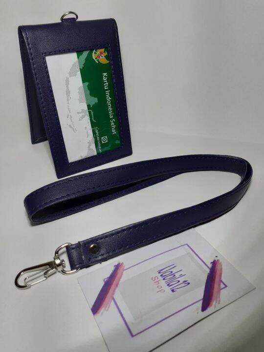 TEMPAT ID CARD MAGNET PLUS TALI-NAMETAGE SAKU KULIT SINTETIS DAN KARTU ...