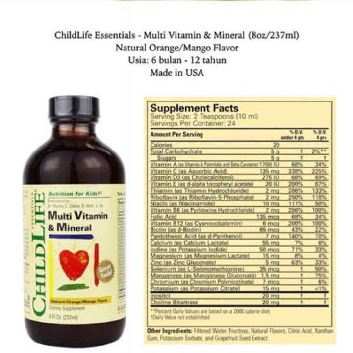 Childlife Multi Vitamin dan Mineral 237ml BPOM Multivitamin | Lazada Indonesia