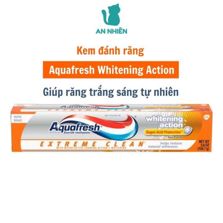 Kem đánh răng Aquafresh Extreme Clean Whitening Action 158.7g giúp răng ...